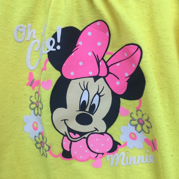 Disney | Matching Sets | Minnie Mouse Yellow Pink Short Set | Poshmark
